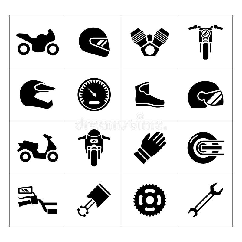 Motorcycle Icons stock illustration. Illustration of classic - 48418836