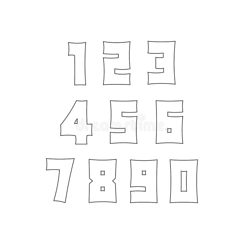 Set of Icons Numbers Hand Drawing. Vector Illustration Eps 10 Stock ...