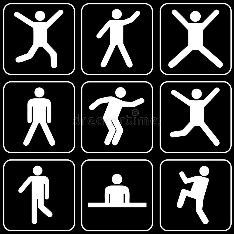 Man Basic Posture People Icon Sign Symbol Pictogra Stock Vector ...
