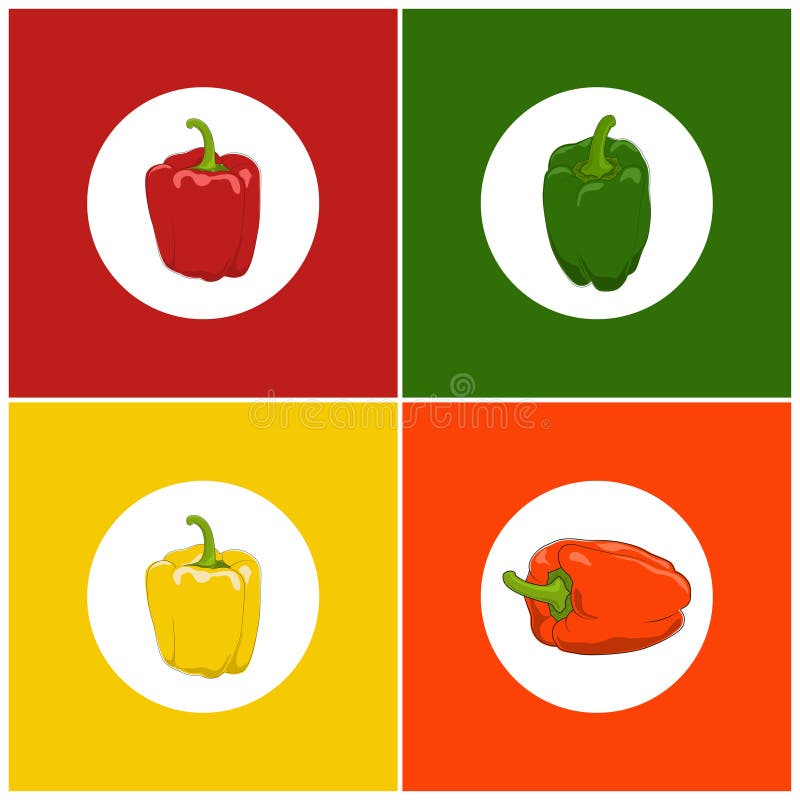 Set of Icons Pepper stock vector. Illustration of capsicum - 57364563