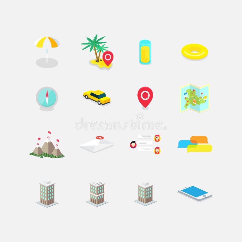 Icons in perspective stock vector. Illustration of collection - 7972718
