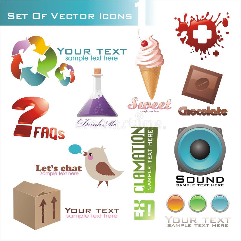 Set of icons and pictogram stock vector. Illustration of identity ...