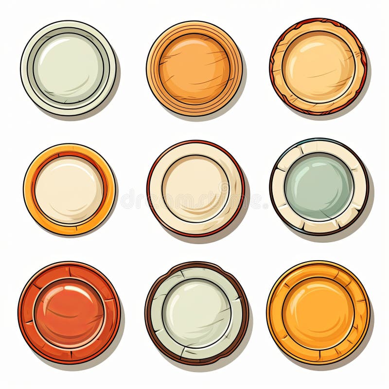 Set of Icons of Plate on White Background. Stock Illustration ...