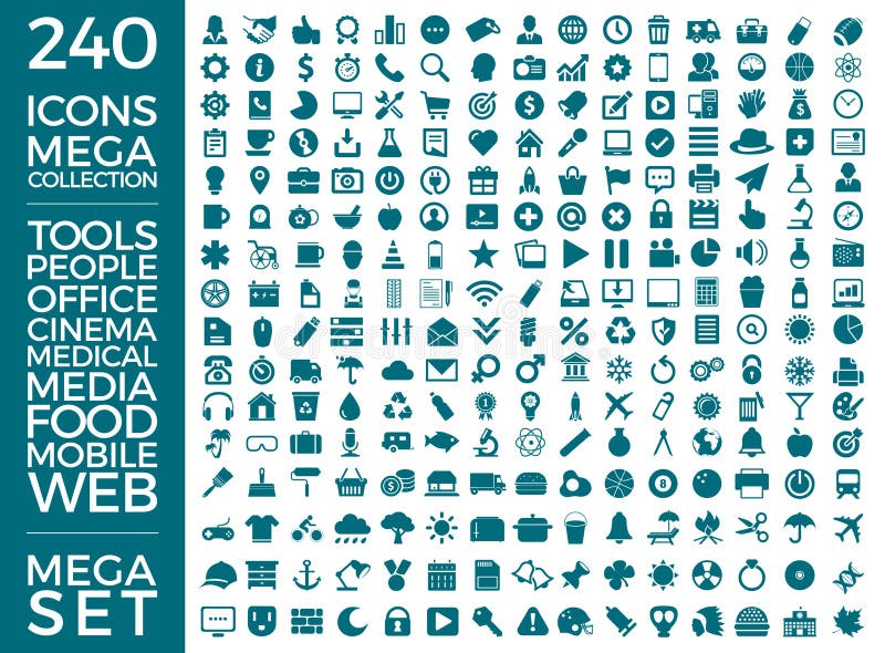 Set of Icons, Quality Universal Pack, Big Icon Collection Vector Design ...