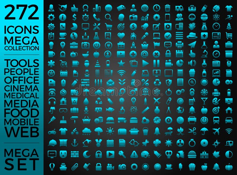 Set of Icons, Quality Universal Pack, Big Icon Collection Vector Design ...