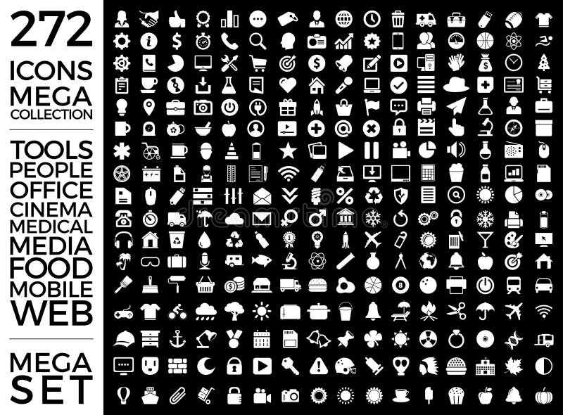 Set of Icons, Quality Universal Pack, Big Icon Collection Vector Design ...