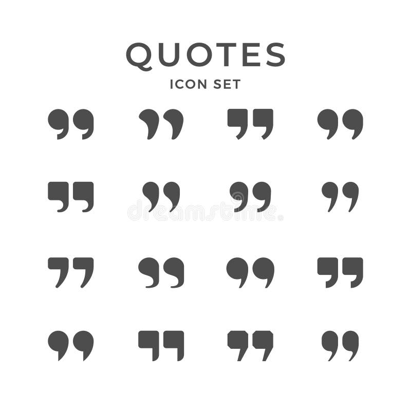 Set icons of quotes stock vector. Illustration of messaging - 115797702