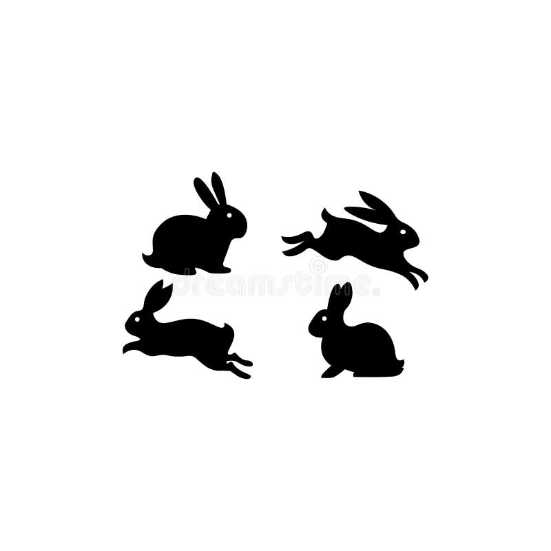 Hare Running Black Icons Stock Illustrations – 26 Hare Running Black ...