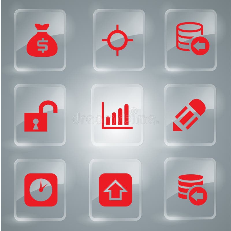 Set of icons red stock vector. Illustration of communication - 33564348