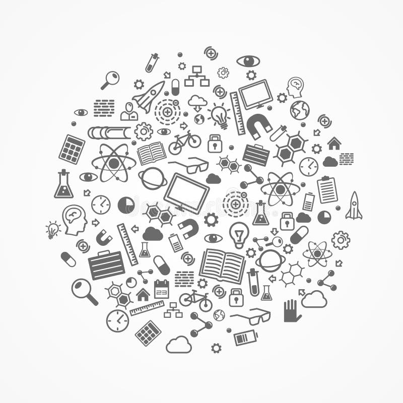 Set of icons Sciences stock vector. Illustration of graph - 61398863