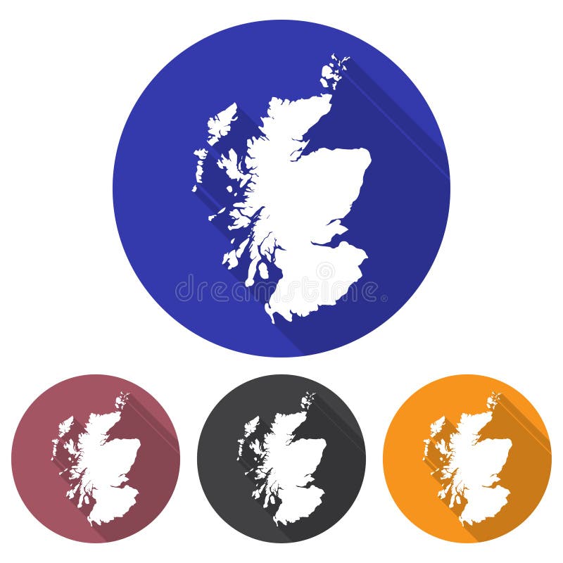 Set of Icons Scotland Map in a Flat Design Stock Vector - Illustration ...
