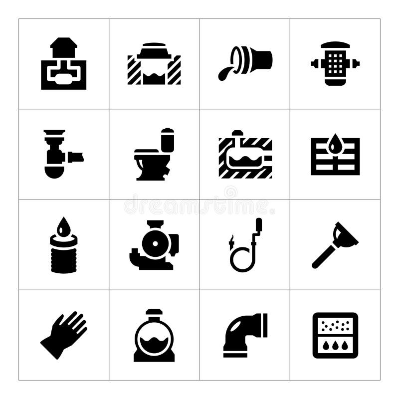 Set icons of sewerage stock vector. Illustration of home - 51890713