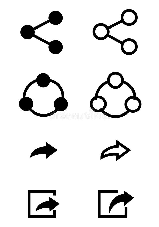 Set of Icons about Sign Share. Vector Illustration Eps 10 Stock ...