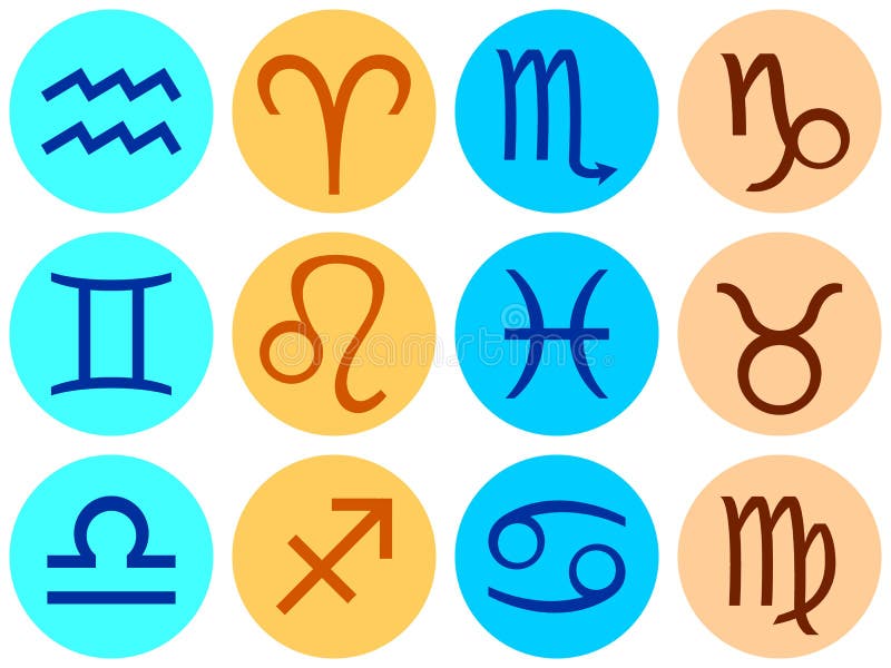 Set Of Icons With Signs Of The Zodiac Stock Vector Illustration Of