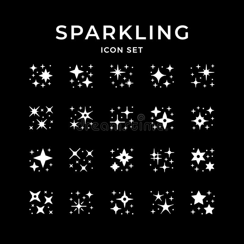 Set Icons of Sparkling and Twinkling Stock Vector - Illustration of ...