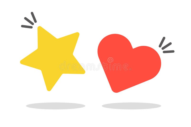 Pop Star Icon and Heart Icon with Shadow. Vector. Stock Vector ...