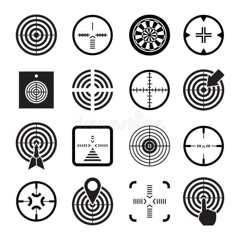 Set Icons of Target and Sights Stock Vector - Illustration of modern ...