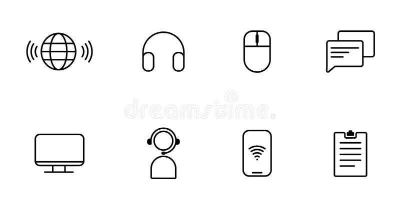 A Set of Icons for Technology and Communication Devices Stock Vector ...