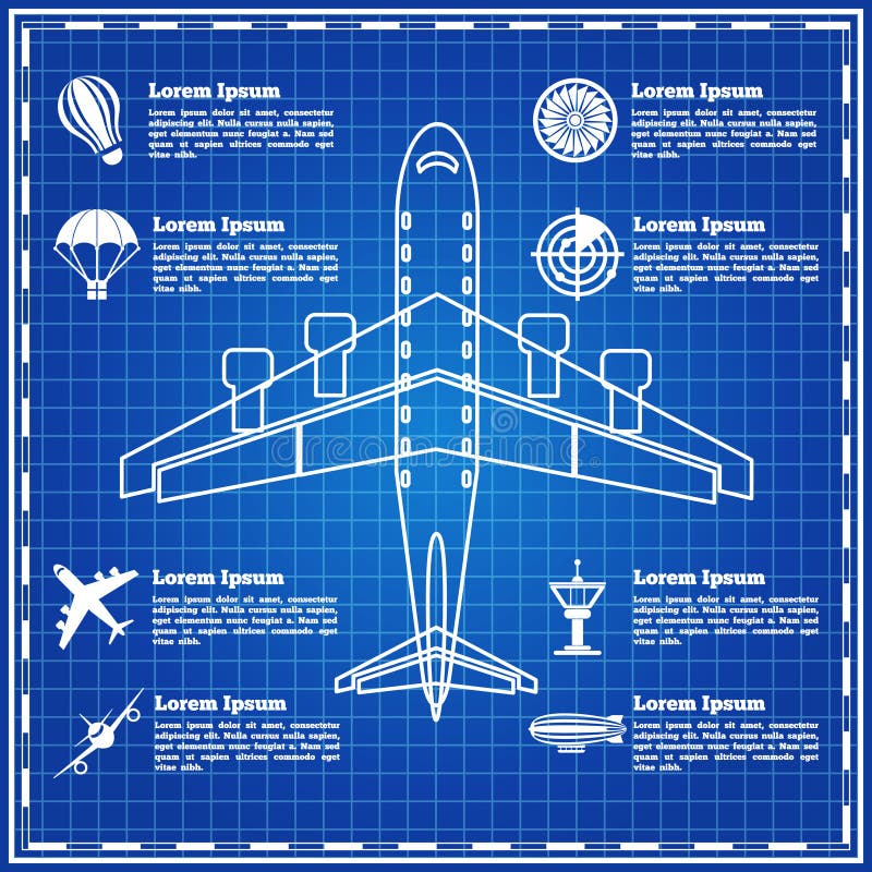 Set of Icons on a Theme Aviation. Stock Vector - Illustration of ...