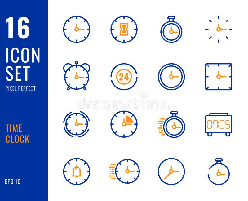 Clock Thin Line Icon. Time Vector Illustration Isolated On White. Dial ...