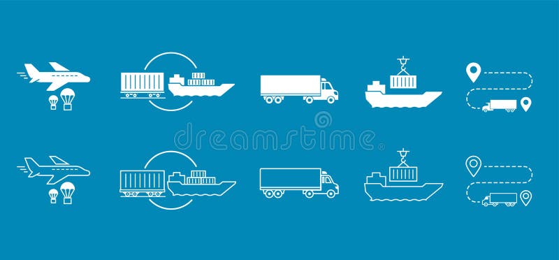 Transported Volume of Goods Icons Infographic. Shipping Delivery ...