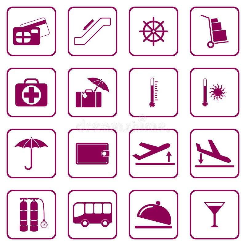 Set of Icons for Travel Services Stock Vector - Illustration of ...