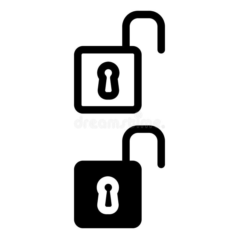 Set Icons of Two Locks Opened. Vector Isolated on White Background ...