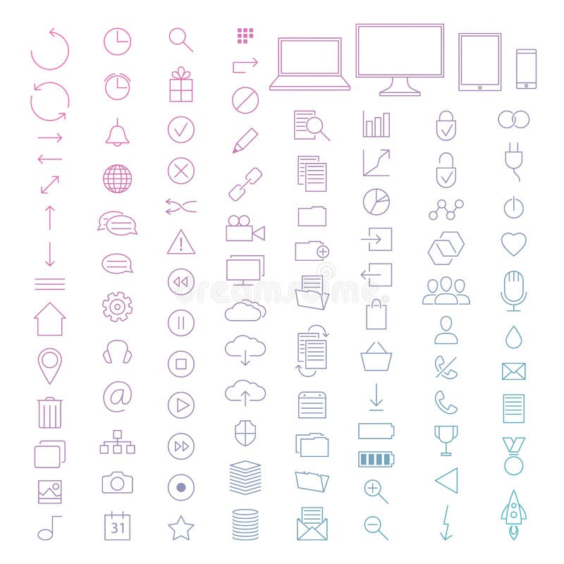 Set of Icons for Ui User Interface Mobile Devices Stock Vector ...