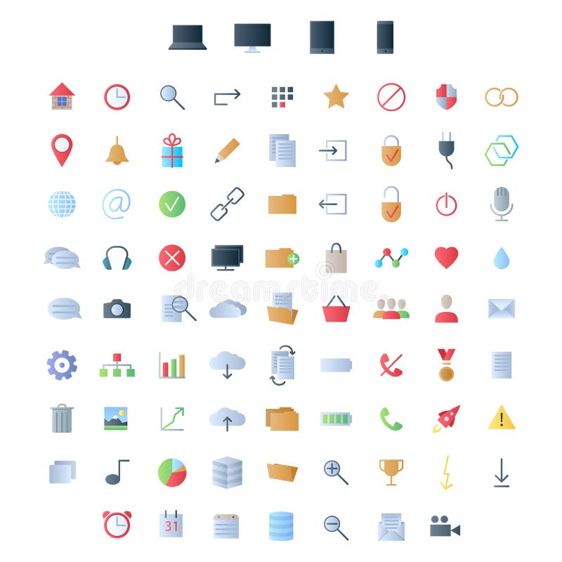 Set of Icons for Ui User Interface Mobile Devices Stock Vector ...