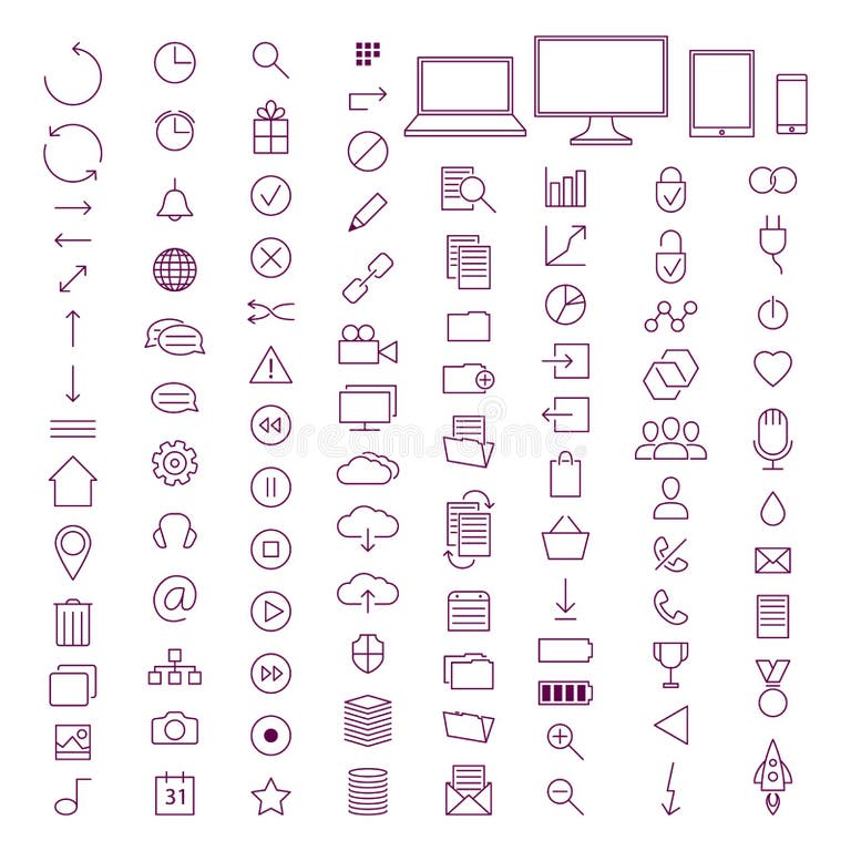 Set of Icons for Ui User Interface Mobile Devices Stock Vector ...