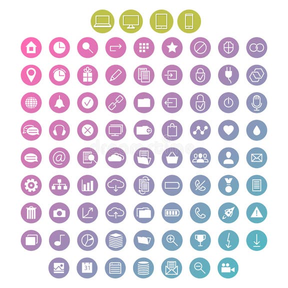 Set of Icons for Ui User Interface Mobile Devices Stock Vector ...