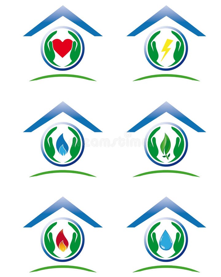 Set of Icons of Utility House Stock Vector - Illustration of rent ...