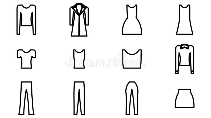 Clothes icon collection stock vector. Illustration of model - 160068399