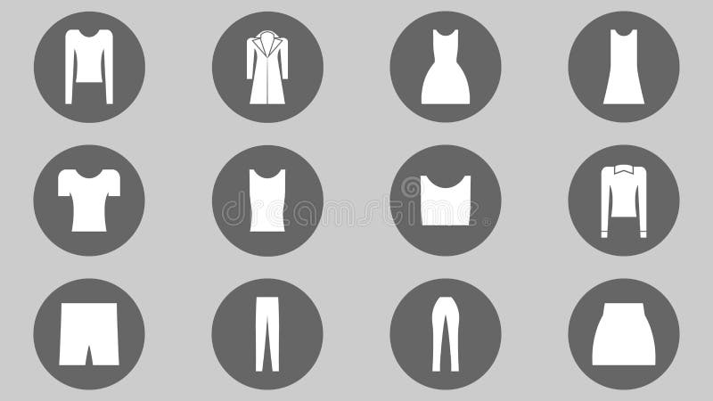 Clothes icon collection stock vector. Illustration of graphic - 160068423