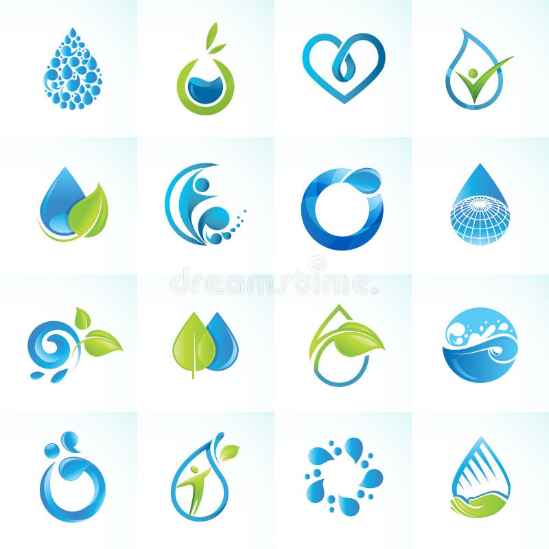 Set of Icons for All Types of Water Stock Vector - Illustration of ...