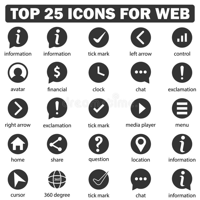 Set of Icons for Web Design Stock Vector - Illustration of left, avatar ...