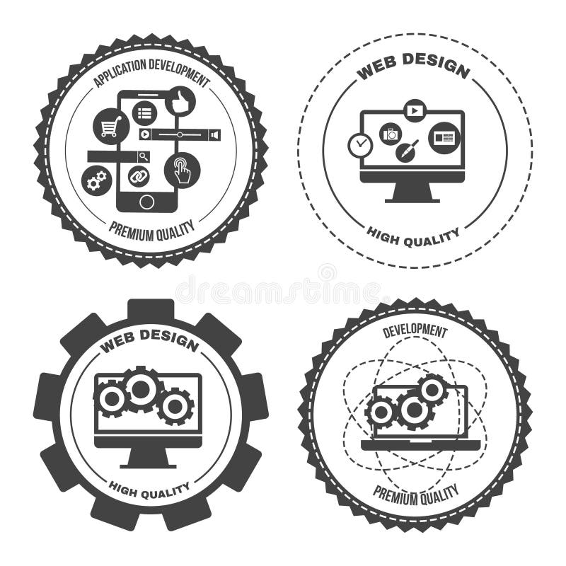 Set of Icons Web Mobile Services Apps Stock Vector - Illustration of ...