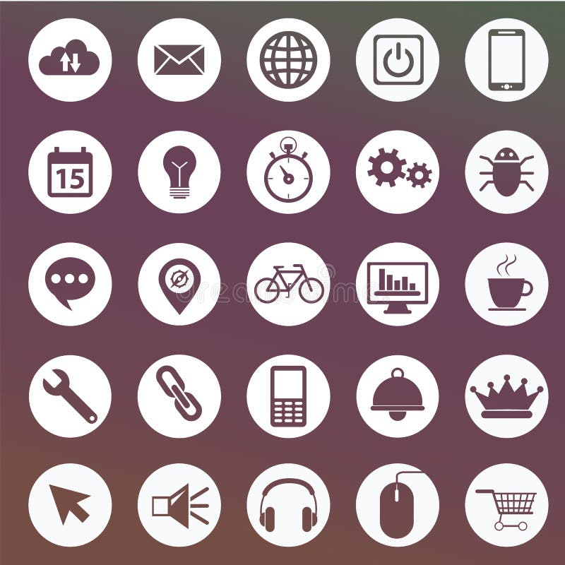 Set of Icons for Web and User Interface Design Stock Vector ...