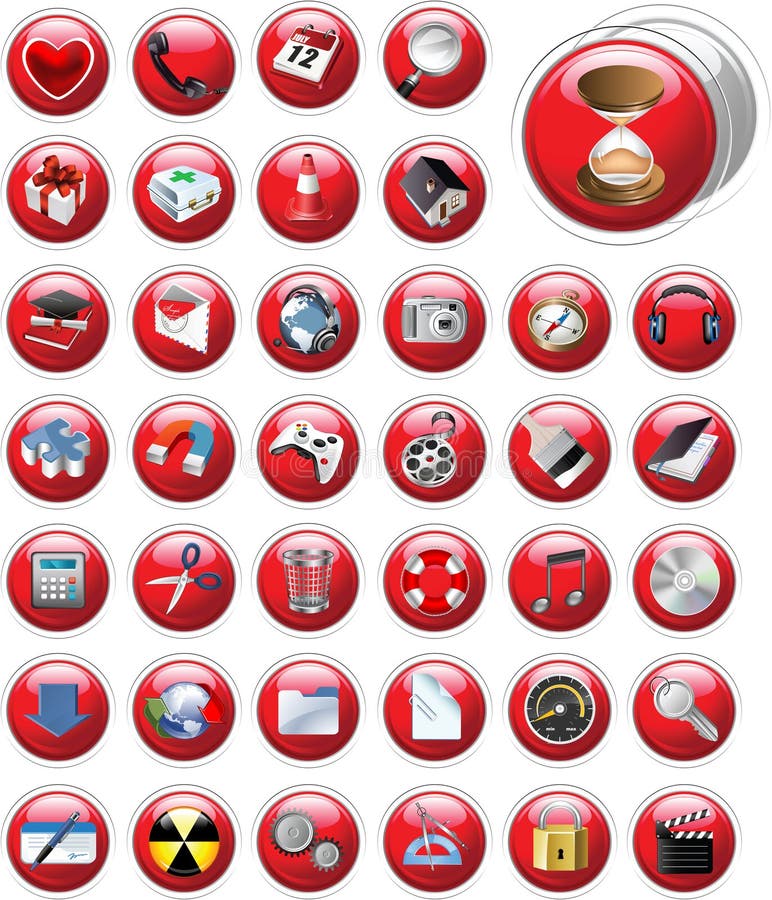 Set of icons for website stock vector. Illustration of orange - 5261324