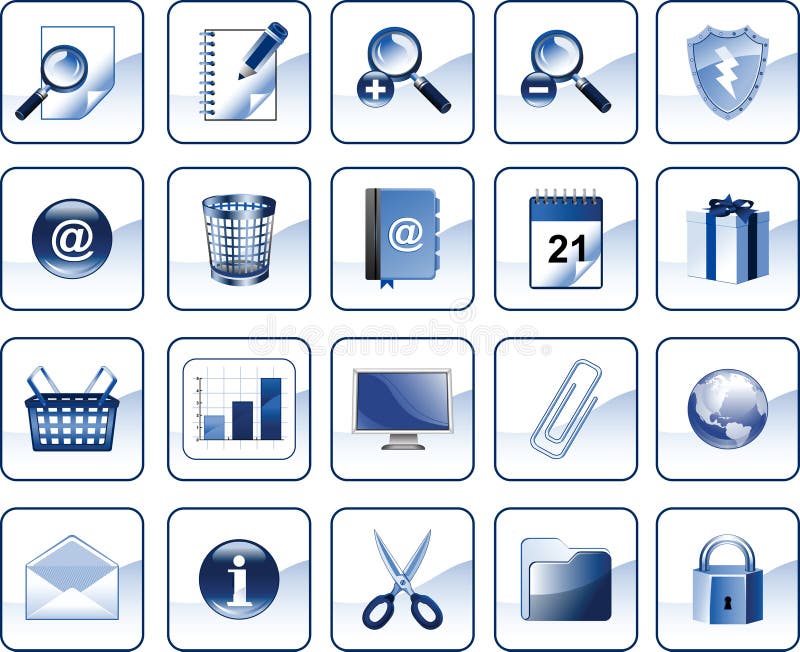 Set icons. stock vector. Illustration of address, brush - 10030143