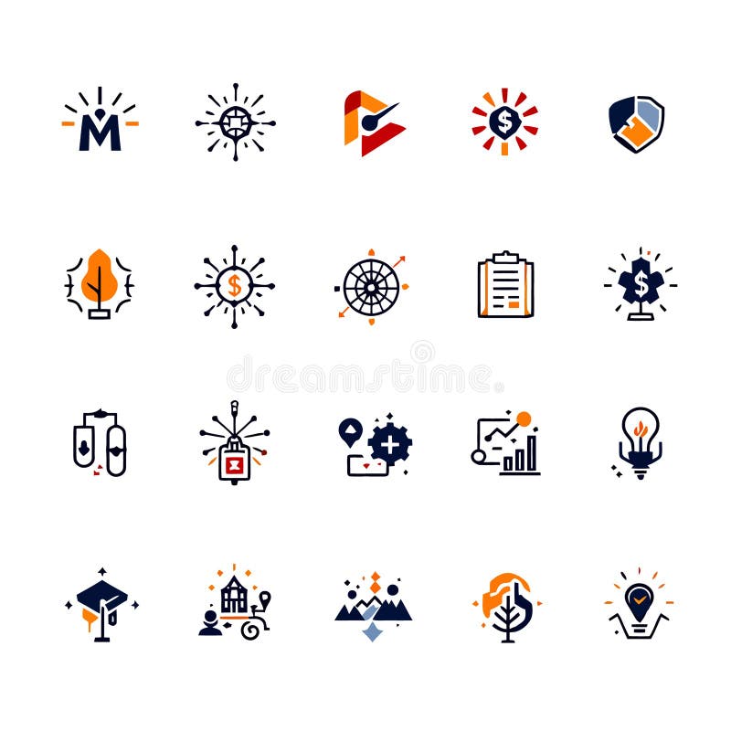 A Set of Icons for a Website Stock Vector - Illustration of online ...