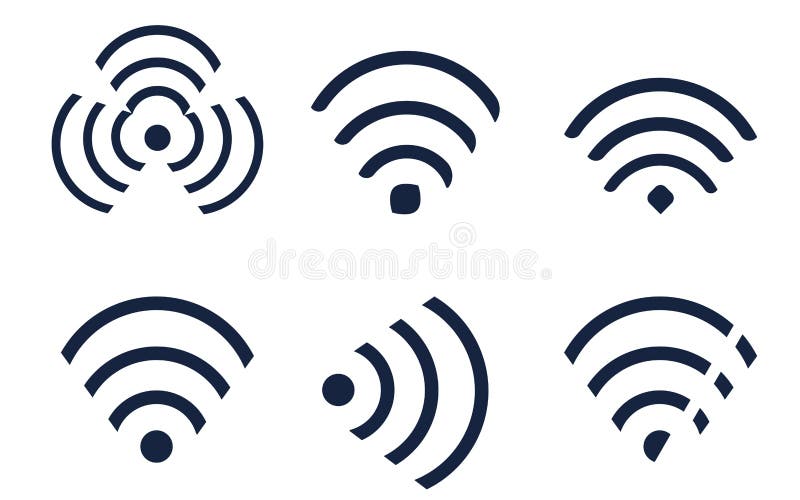 Set Icons Wi-fi Icon Flat.on White Background Stock Vector ...