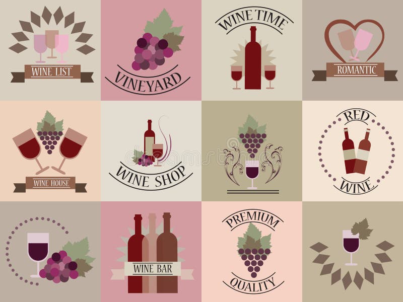 Creating a Wine, Winemaker Tool Set and Vineyard Stock Vector ...