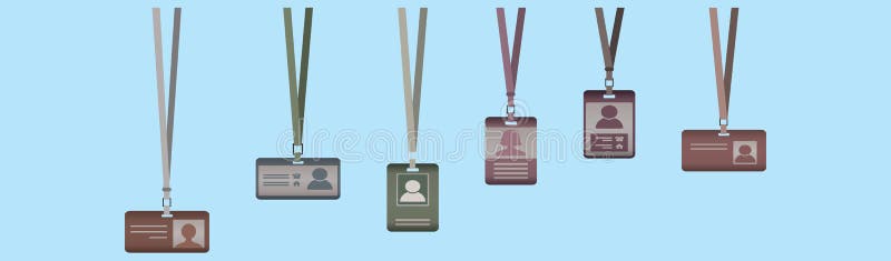 Set of Id Card Cartoon Icon Design Template with Various Models. Vector ...