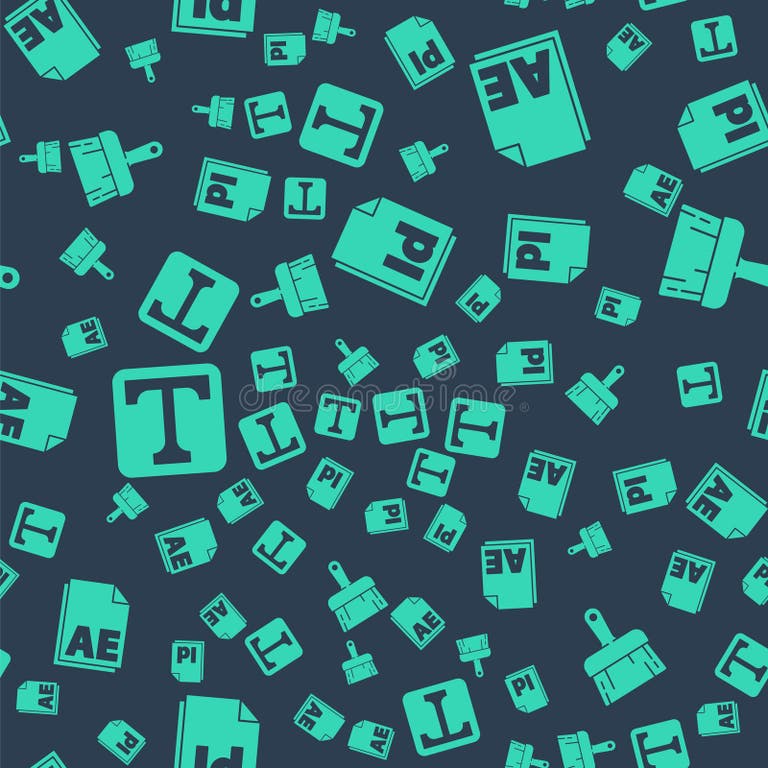 Set ID File Document, AE File Document, Text and Paint Brush on ...