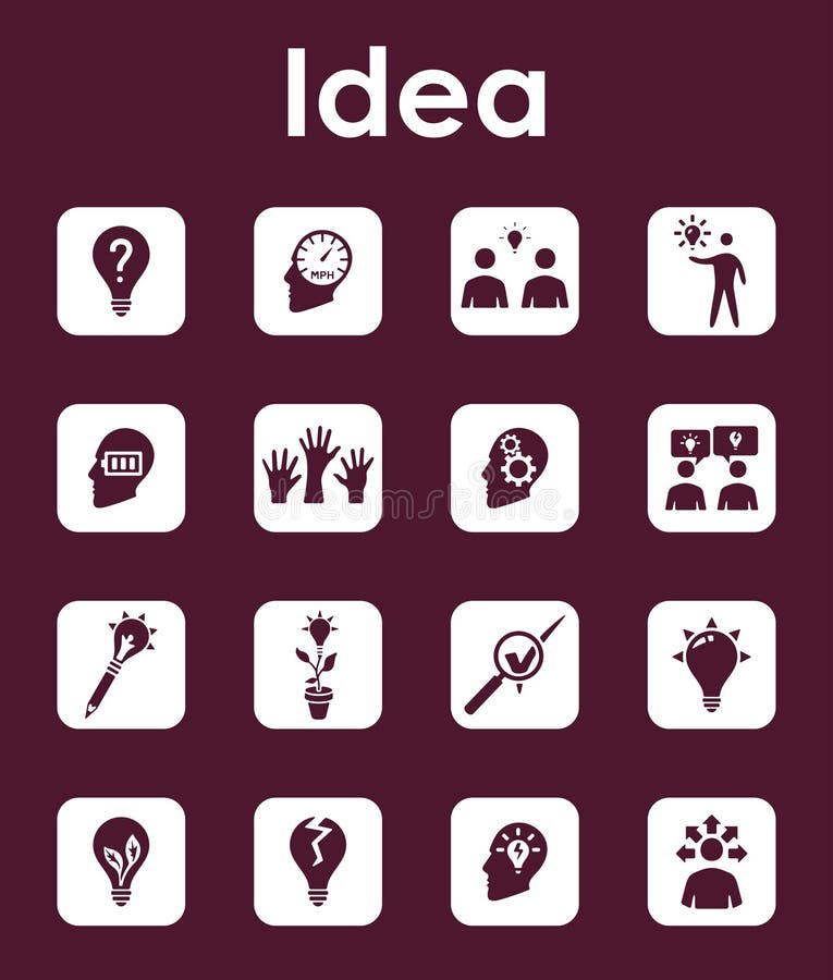 Set of idea simple icons stock vector. Illustration of geometric - 79186887