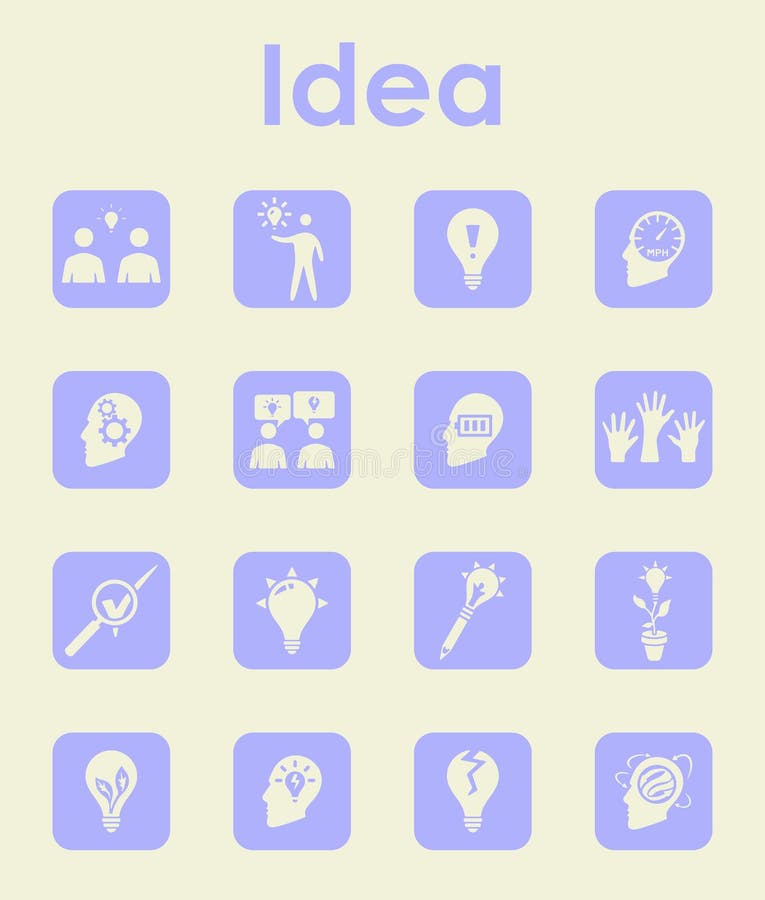 Set of idea simple icons stock vector. Illustration of geometric - 98987666