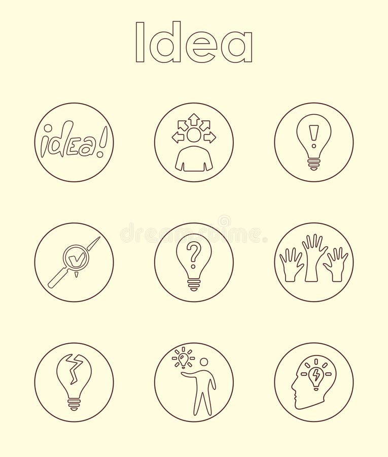 Set of idea simple icons stock vector. Illustration of creative - 98987959