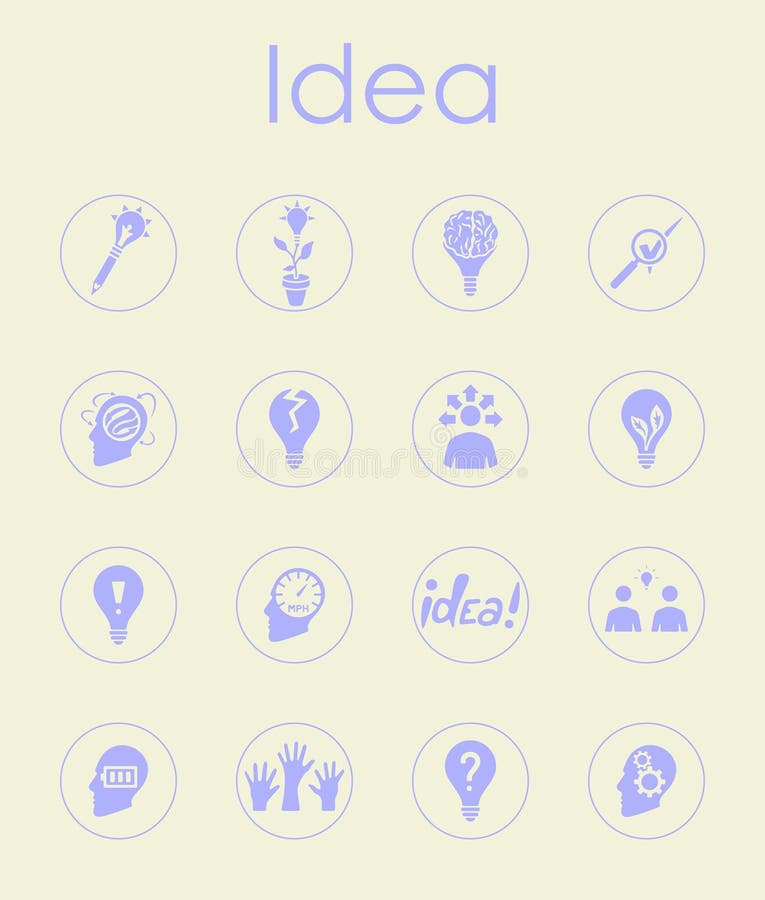 Set of idea simple icons stock vector. Illustration of abstract - 99679553