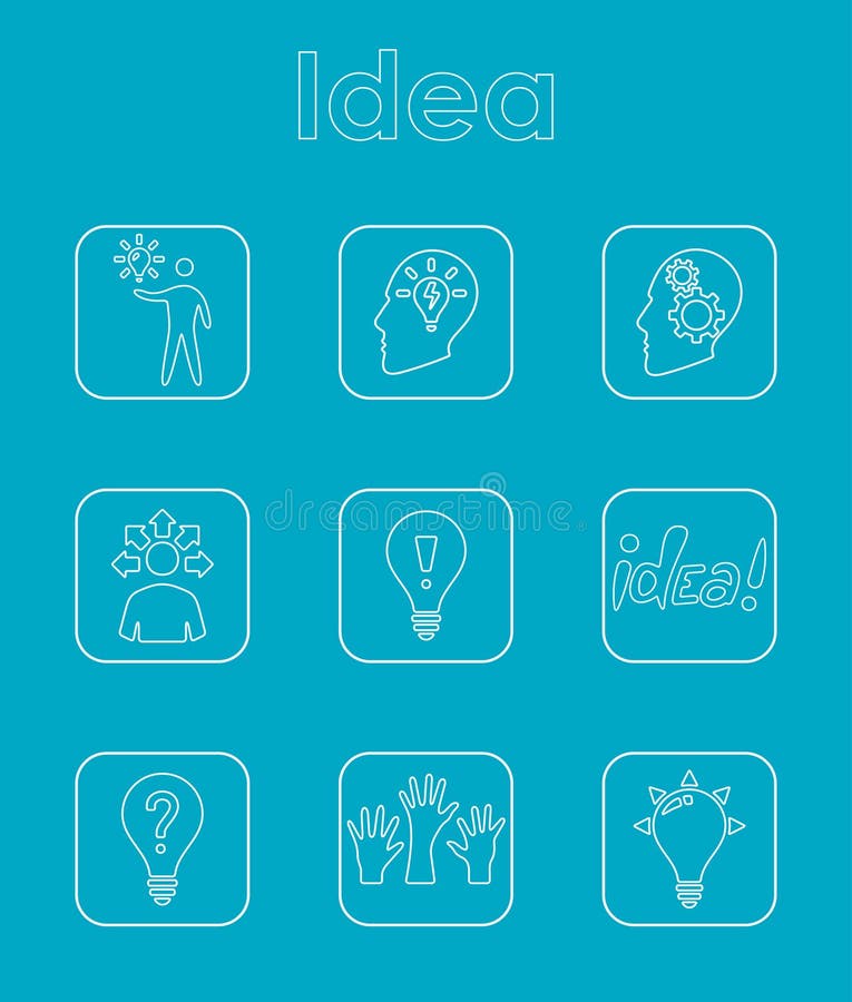 Set of idea simple icons stock vector. Illustration of innovation ...